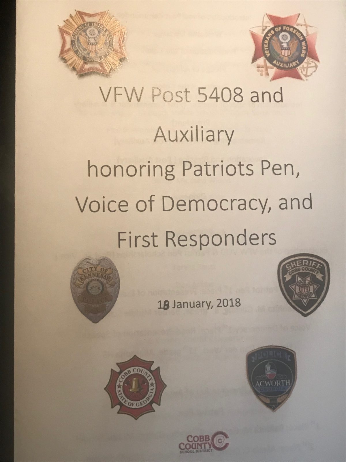 VFW Post 5408 Awards Banquet Friday 18 Jan 2019 • VFW Post 5408 ...